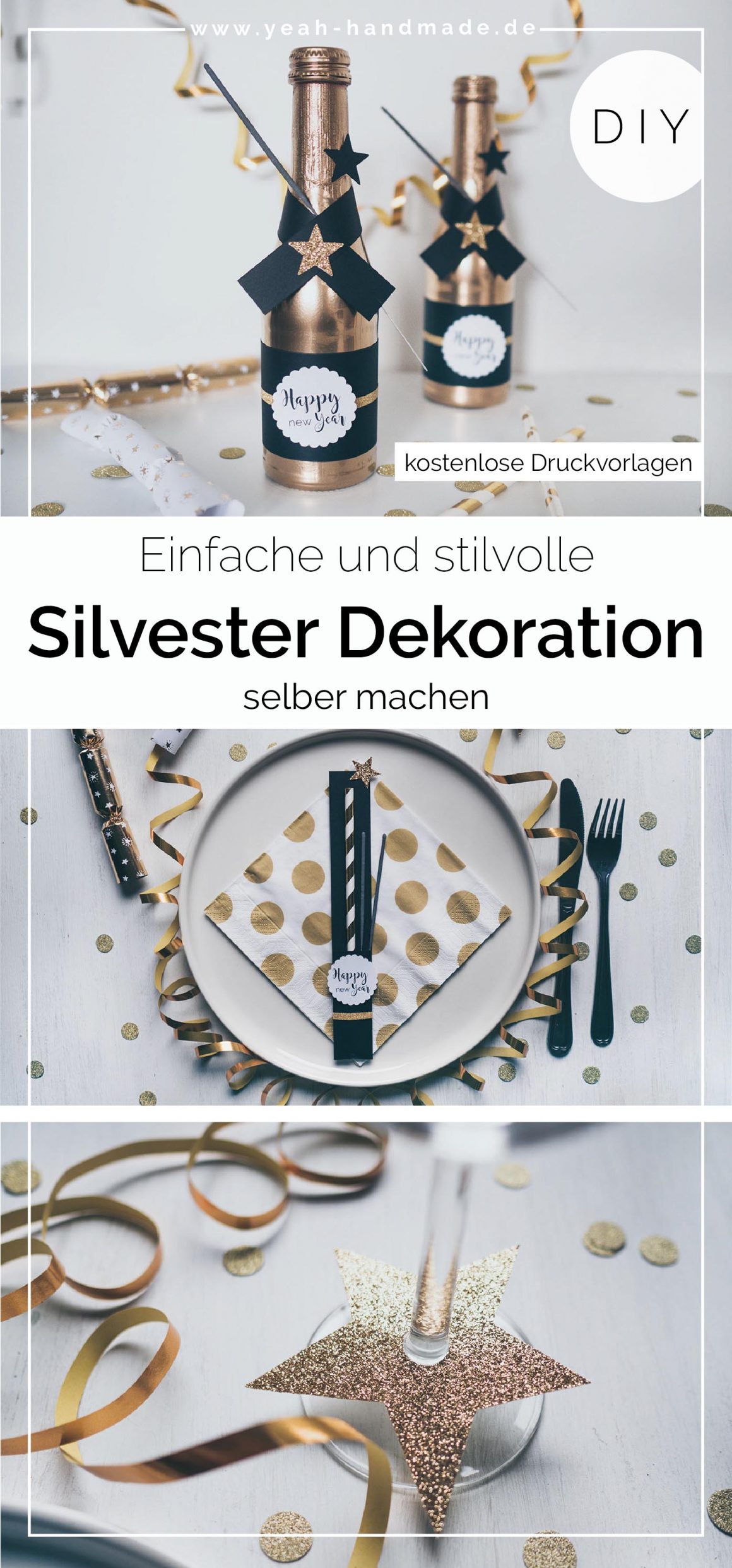 Elegantes Deko Silvester Basteln Bilder